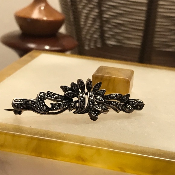 Jewelry | Vintage Silver Marcasite Pin | Poshmark